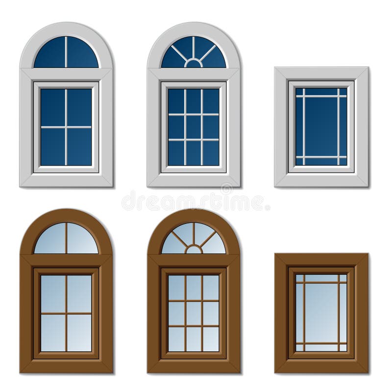 Cartoon wooden windows stock vector. Illustration of construction - 8937875