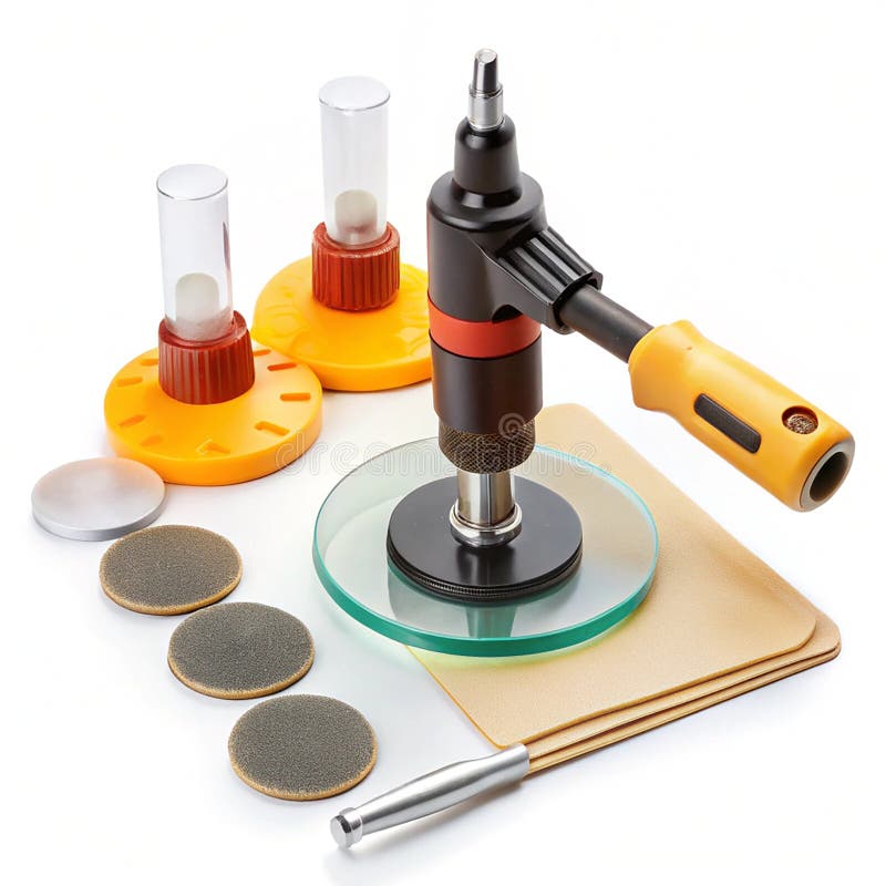 Plastic Windshield Repair Kit with Resin Applicator Stock Illustration ...
