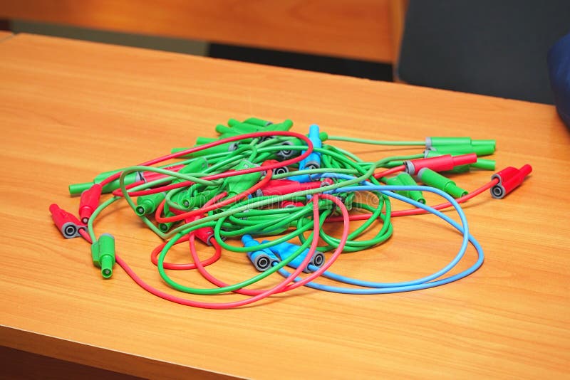 Plastic Wires and Connectors on Table Stock Photo - Image of internet ...