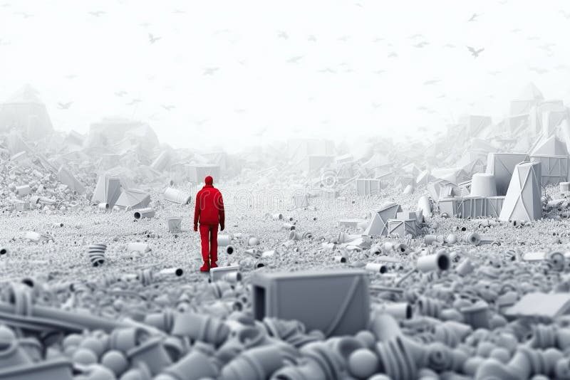 Plastic World Win Minimalism Stock Illustration - Illustration of waste ...