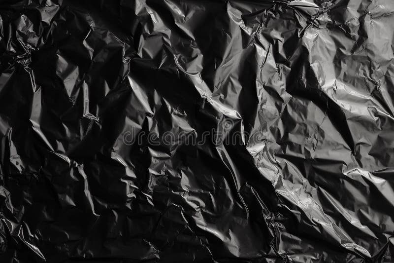 Plastic Wrap Overlay on Black Background. Polyethylene Cover Background ...