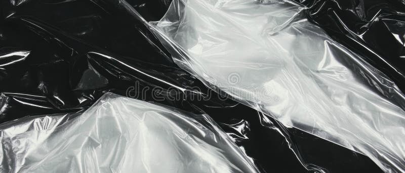 Plastic Wrap Overlay Creating a Wrinkled and Distorted Shiny Surface ...