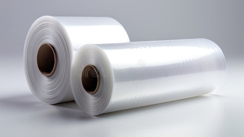 Plastic Wrap Roll. Versatile Thin Film for Food Sealing on White ...