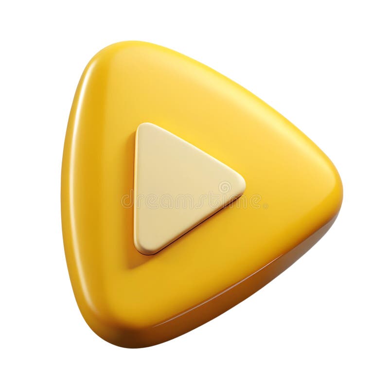 Plastic Yellow 3d Icon of Player in a Minimalistic Style for the ...