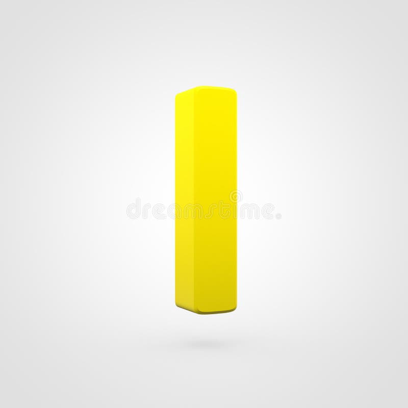 Plastic Yellow Letter L Lowercase Isolated on White Background. Stock ...