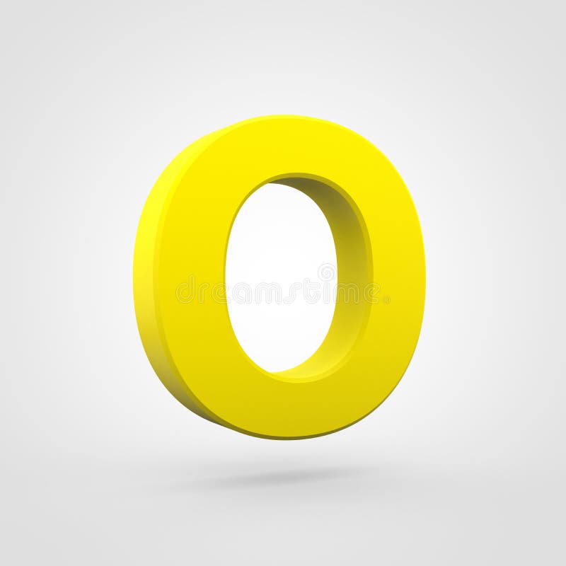 Plastic Yellow Letter O Uppercase Isolated on White Background. Stock ...