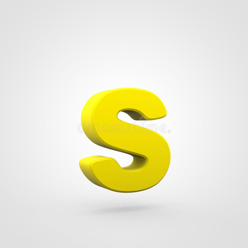 Plastic Yellow Letter W Uppercase Isolated on White Background. Stock ...