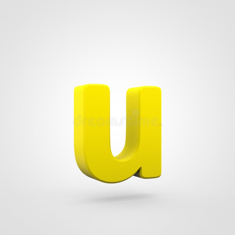 Plastic Yellow Letter W Uppercase Isolated on White Background. Stock ...
