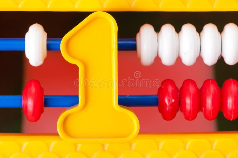 Plastic Number One On The Background Of Children S Expense Stock Photo ...