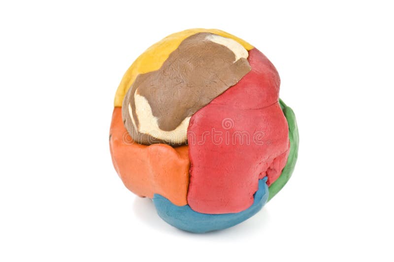 Ball of Red Play Dough on White Stock Photo - Image of plasticine ...