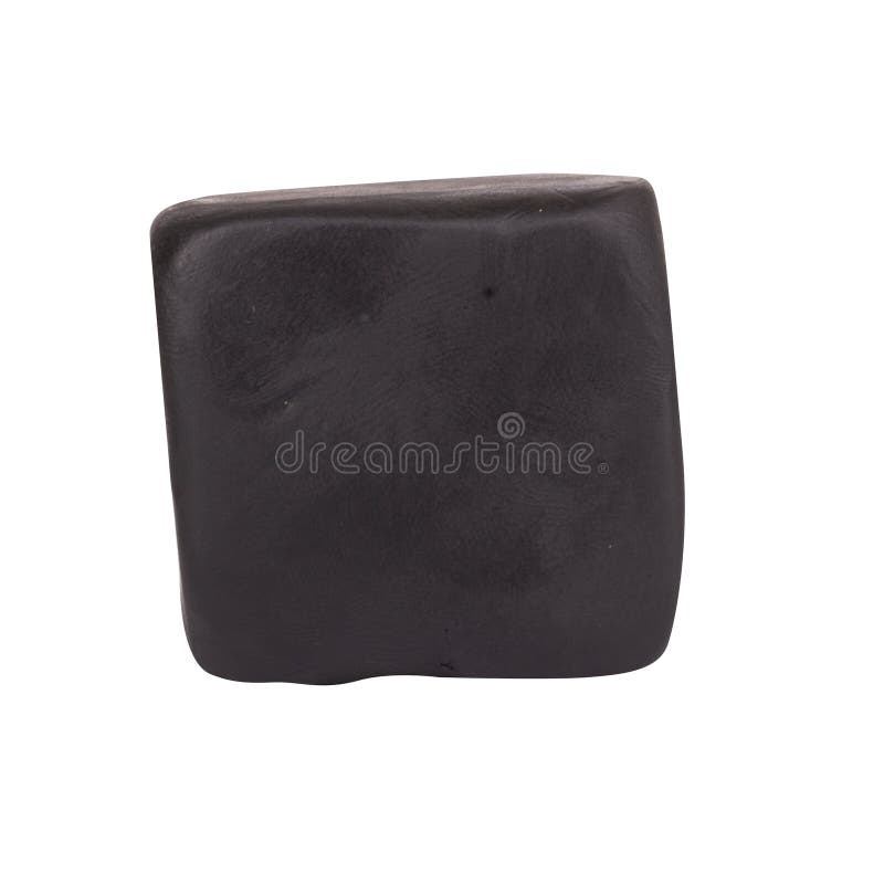 Plasticine Black Square Isolated on White Background Single One Stock ...