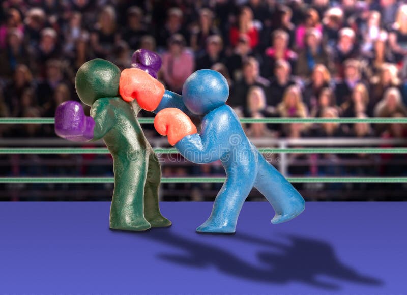 Plasticine boxers stock image. Image of fighting, hitting - 11621787