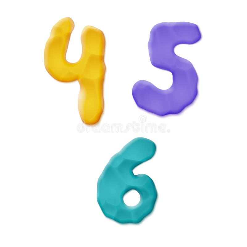 Plasticine Clay Numbers stock vector. Illustration of amount - 91703447