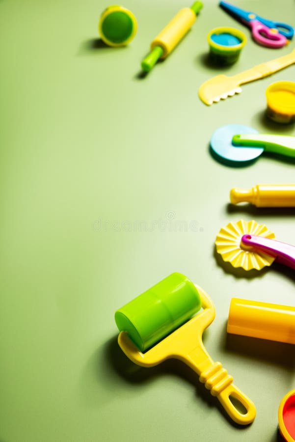 Plasticine or Clay Play Dough Tools Activity Set for Children Stock ...