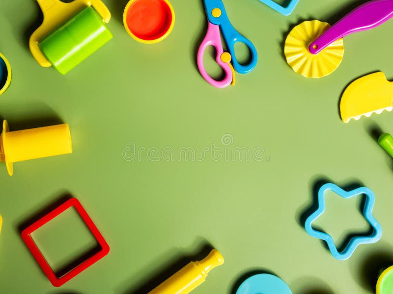 Plasticine or Clay Play Dough Tools Activity Set for Children Stock ...