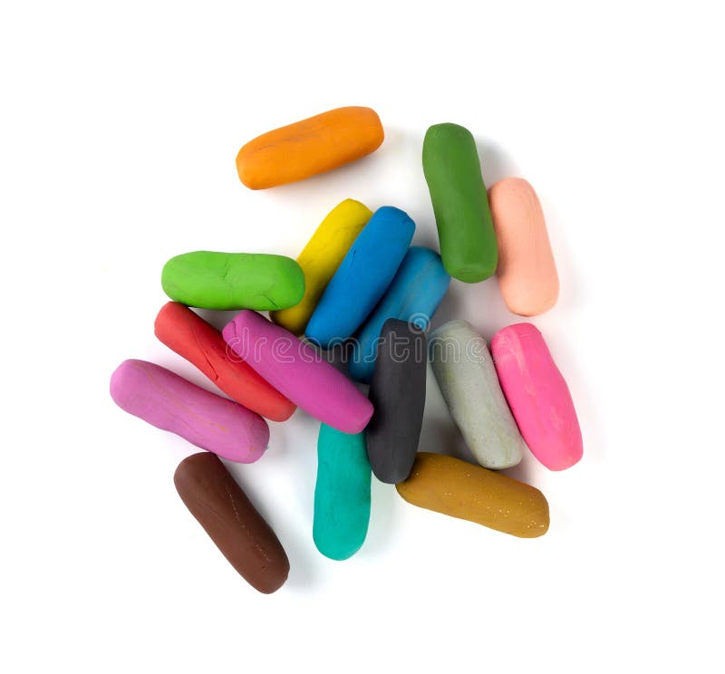 Plasticine Elements Isolated, Modeling Material Clay Pieces, Creativity ...