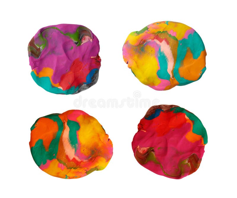 Plasticine Elements Isolated, Modeling Material Clay Pieces, Creativity ...