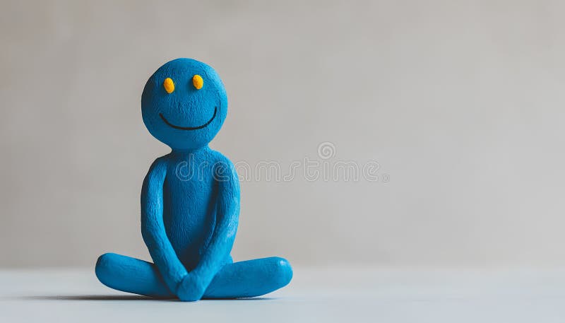 Plasticine Figure of Crying Human on White Background. Space for Text ...