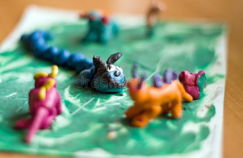 Plasticine Figures stock image. Image of animals, play - 11109437