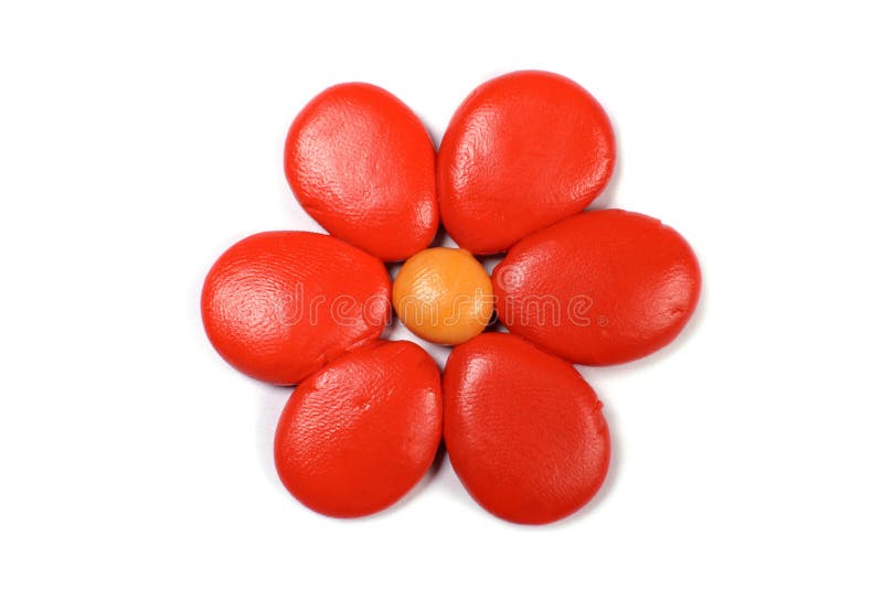 Plasticine Flower with Red Petals Isolated on White Stock Image - Image ...