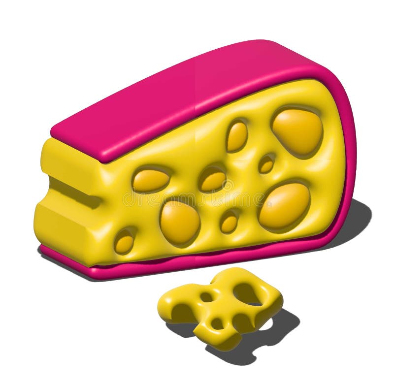 Plasticine, Futuristic Cheese for Web, App. 3D Rendering Cheese Icon ...