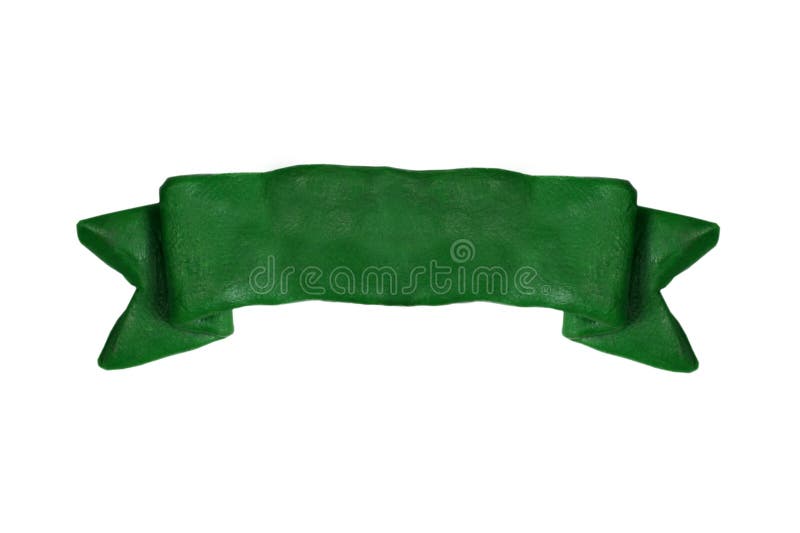 Plasticine Green Ribbon Template Isolated on White Stock Photo - Image ...