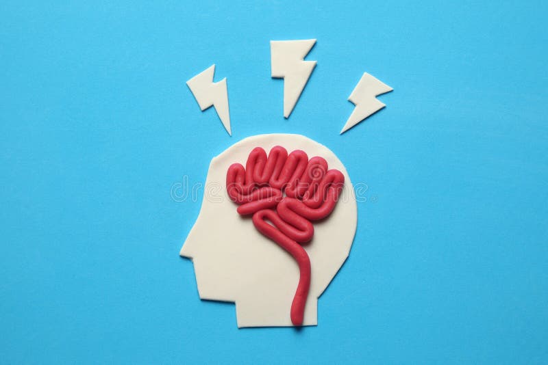 Plasticine Head and Brain Inside. Mental Activity, Psychology Concept ...