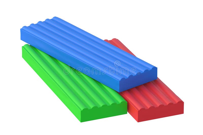 Stack of Plasticine Bricks on Gray Background. Modeling Clay Stock ...