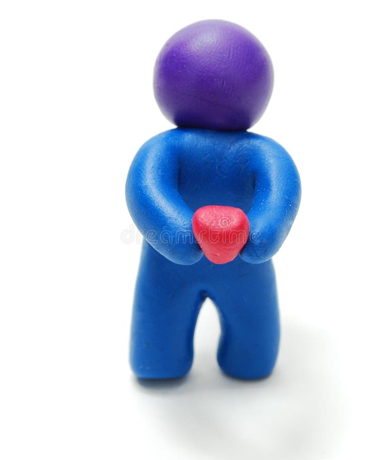 Plasticine Man Holding Heart Stock Photo - Image of little, dimensional ...