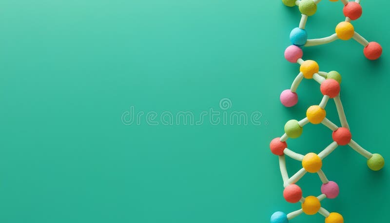 Plasticine Model of DNA Molecular Chain on Green Background, Top View ...