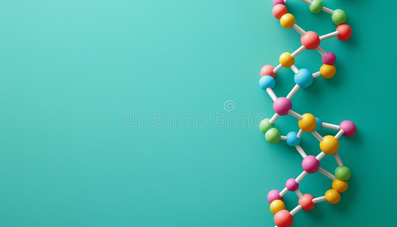 Plasticine Model of DNA Molecular Chain on Green Background, Top View ...