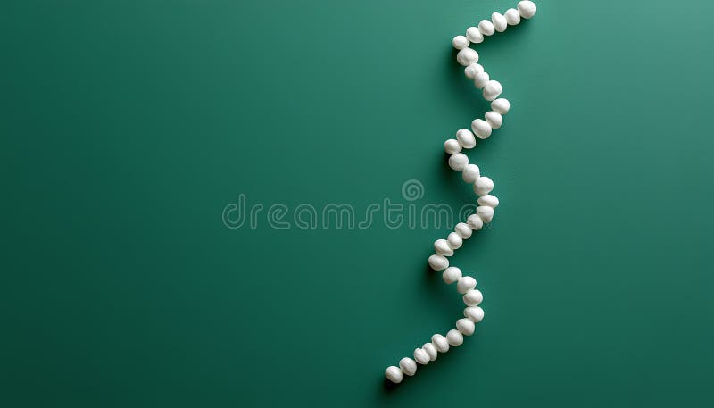 Plasticine Model of DNA Molecular Chain on Green Background, Top View ...