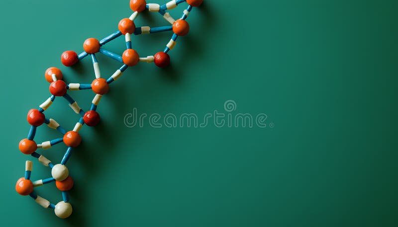 Plasticine Model of DNA Molecular Chain on Green Background, Top View ...