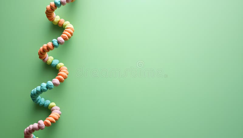 Plasticine Model of DNA Molecular Chain on Green Background, Top View ...