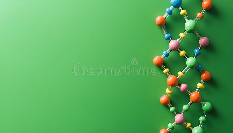 Plasticine Model of DNA Molecular Chain on Green Background, Top View ...