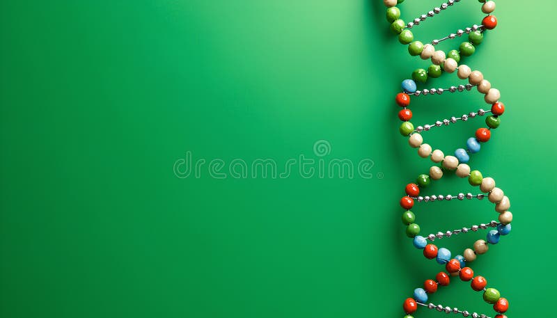 Plasticine Model of DNA Molecular Chain on Green Background, Top View ...