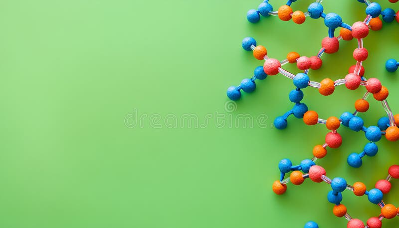 Plasticine Model of DNA Molecular Chain on Green Background, Top View ...