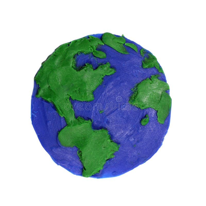 Plasticine Planet Earth Isolated on White Stock Image - Image of ...