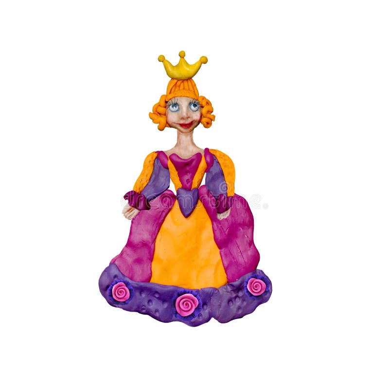 Plasticine Princess 3D Sculpture Isolated on White Stock Photo - Image ...