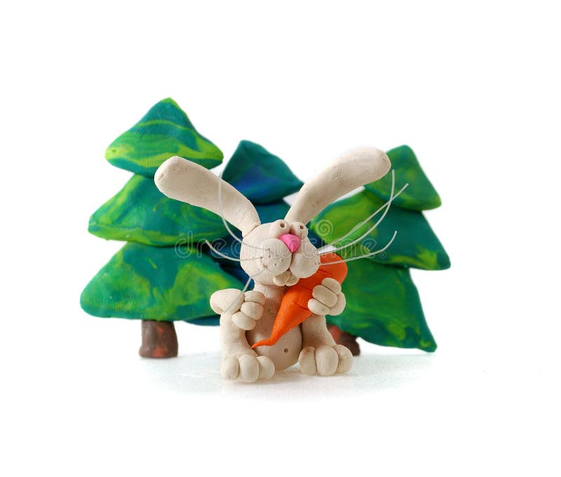 Plasticine rabbit. stock photo. Image of amusing, ideas - 17173072