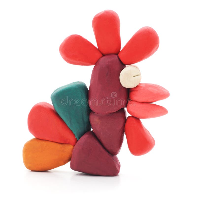 Plasticine rooster. stock photo. Image of play, cockerel - 89357192