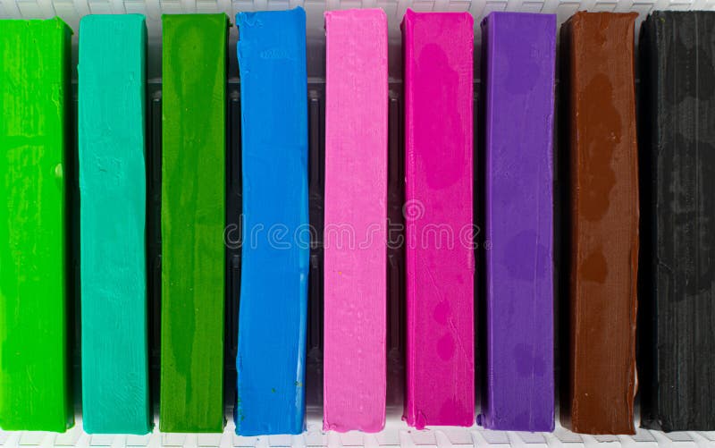 Plasticine Texture Background, Rainbow Modeling Clay Pieces, Modelling ...