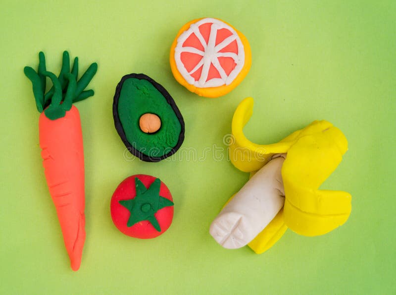 Plasticine Vegetables and Fruit Stock Image - Image of vegetable, food ...