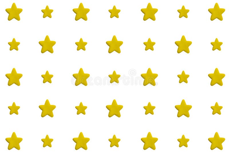 Plasticine Yellow Star Pattern on White Background Stock Illustration ...