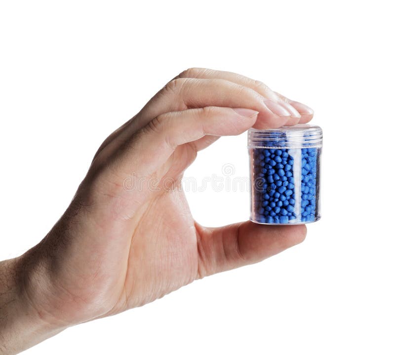 Blue plastic container stock image. Image of view, high - 6046753