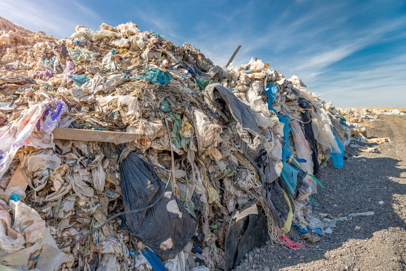 Plastics and Other Waste in a Pile at a Landfill Stock Image - Image of ...