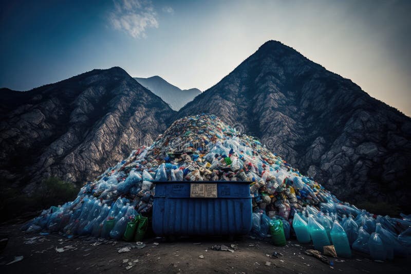 Plastict Bottle Garbage Dump with Mountains of Plastic Refuse Stock ...