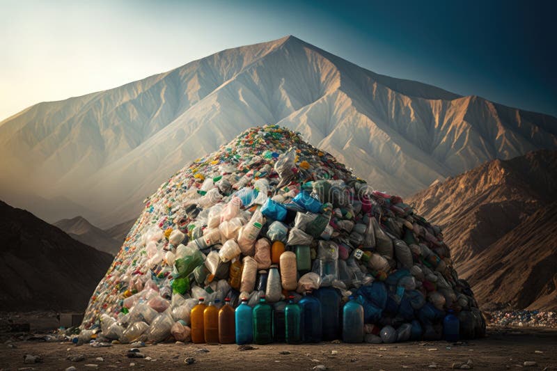 Plastict Bottle Garbage Dump with Mountains of Plastic Refuse Stock ...