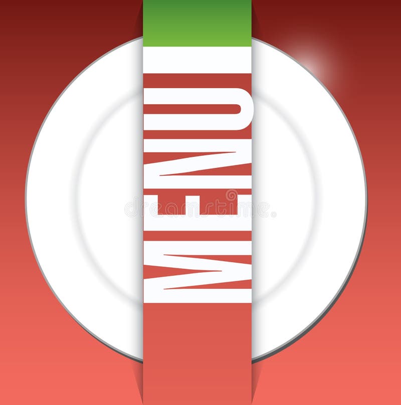 Plat De Menu De Restaurant Sur Une Poche Illustration Illustration ...