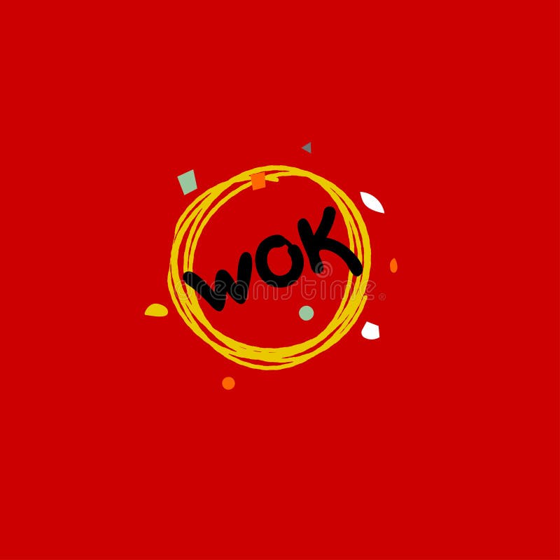 Plat de wok de logo illustration de vecteur. Illustration du livraison ...